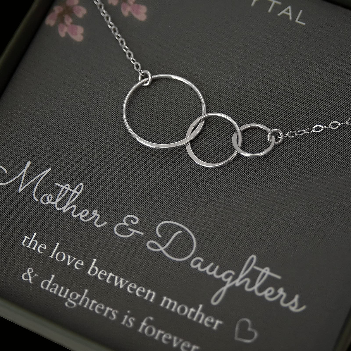 EFYTAL Mother Daughter Necklace, Sterling Silver or Gold Plated Infinity Circles, Mom Necklace for Women, Mom Gifts from Daughters, Daughter Gift from Mom, Birthday Gifts for Mom (925 Sterling Silver)