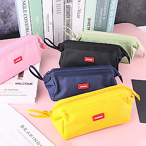 iSuperb Large Capacity Pencil Case Portable Zipper Pencil Pouch Bag Organizers Storage Pen Bag Cosmetic Makeup Pouch for Women (Green)