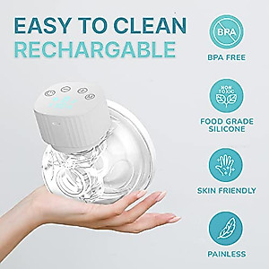 Smart Mommy Wearable Breast Pump, Hands Free Breast Pump- Electric, LCD, High Technology 3 Modes, 9 Levels- Noise Reduction, Painless and Skin Friendly, BPA Free,(Single)