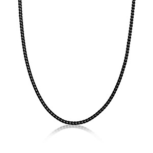 Metro Jewelry Thick Foxtail Chain Necklace and Bracelet Set for Men in Stainless Steel with Black Ion Plating 4 mm Wide 22 Inches Long Jewelry Set