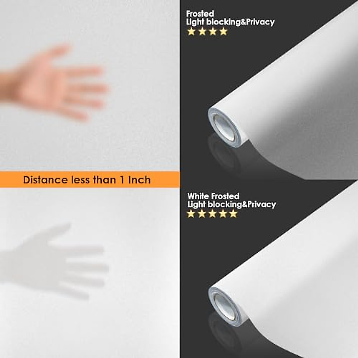 MAGIDEKOR Window Privacy Film with Installation Tools, Frosted Glass Window Film,Heat Blocking Static Clings Reusable Frosting Window Film for Bathroom Home Office,White,17.5 Inch X 6.5 Feet