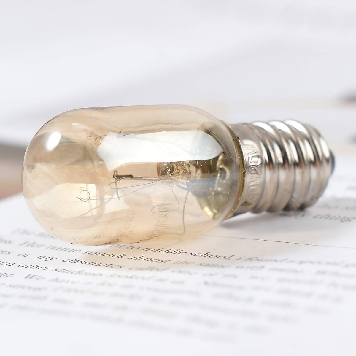 2PCS 25W E14 220-230v Oven Light Bulb Refrigerator Fridge Light Bulb Retro Tungsten Filament Lamp Bulbs Warm Yellow Light for Daily Use