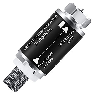 Ground Loop Isolator - Cable TV Audio Isolation Transformer,Hum Buzz TV/Noise Eliminator