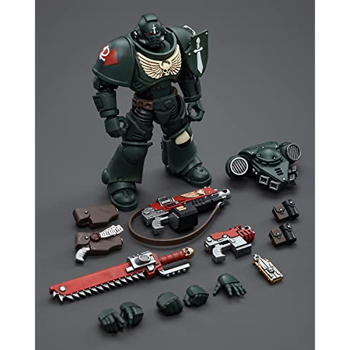Pipigirl JoyToy Warhammer 40K Space Marine Genuine License 1/18 Soldier, Dark Angels Intercessors, 4inch Models Space Marines Action Figures Kits (Sergeant Rakiel)