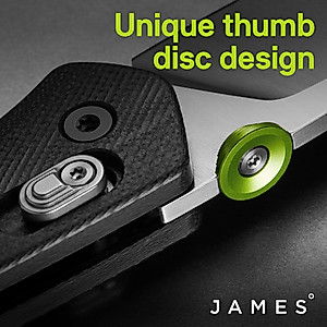 JAMES° The Carter Folding Pocket Knife Built for EDC Featuring a Slide Lock, 2.8" Corrosion-Resistant Stainless Steel Blade, Black Grip