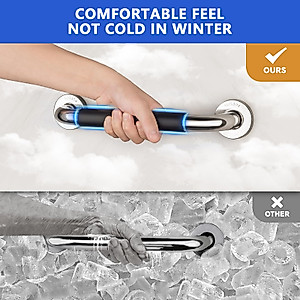 2 Pack Grab Bars for Shower, 12 Inch 304 Stainless Steel Anti Slip Shower Grab Bars for Bathroom, Safety Shower Handles for Elderly, Bath & Shower Bars for Seniors, Handicap and Pregnant Women