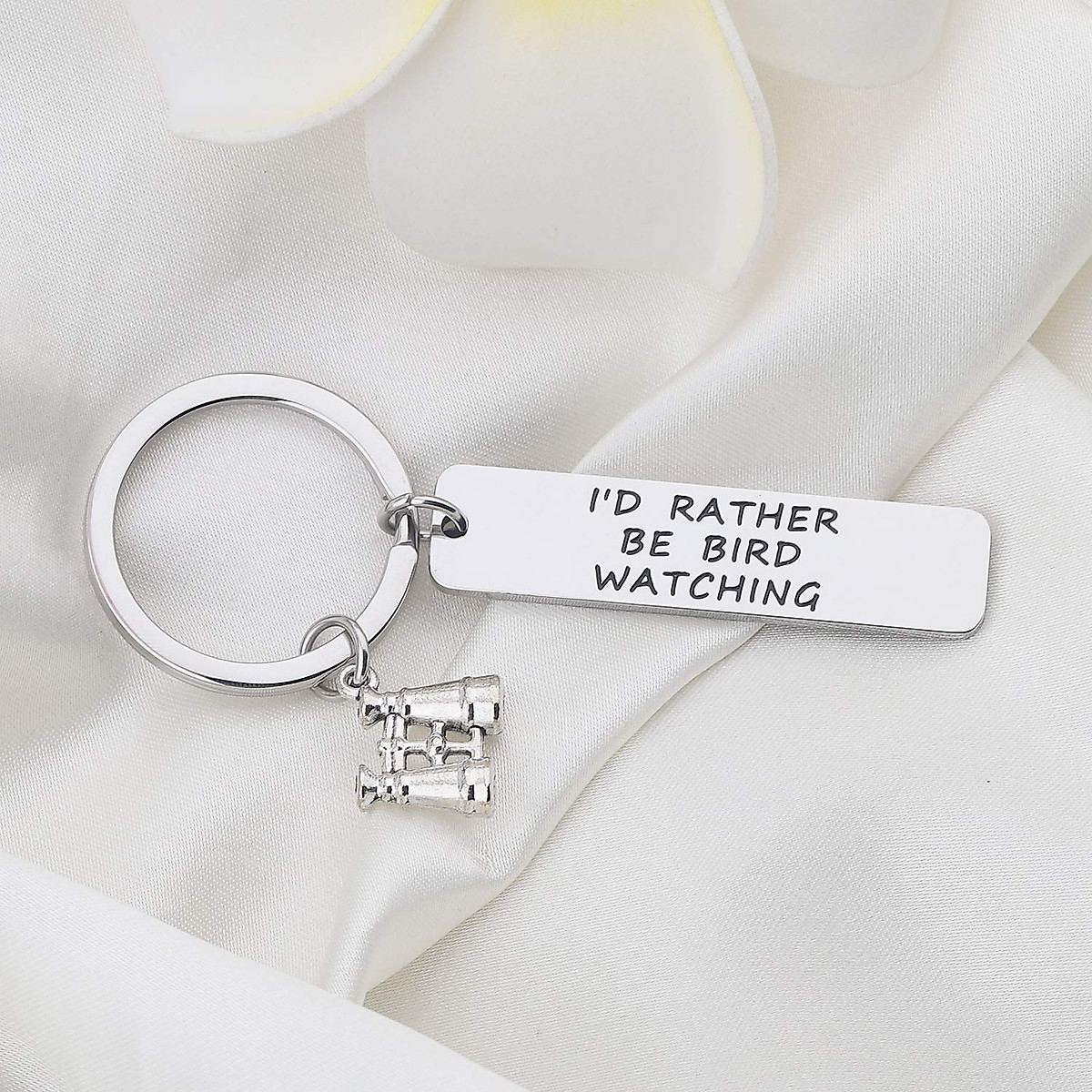 bobauna I'd Rather Be Bird Watching Keychain With Binoculars Charm Ornithology Gift For Ornithologist Bird Watcher (bird watching keychain)