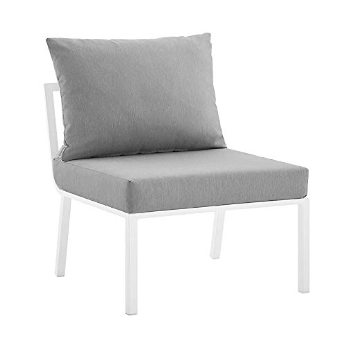 Modway EEI-3567-WHI-GRY Riverside Armless Chair, White Gray 29.5 x 26.5 x 28