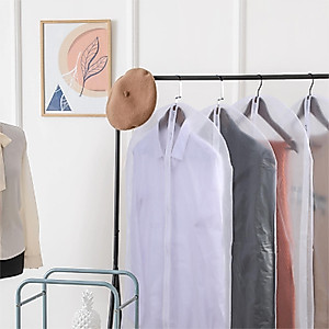 80 Pcs 24'' x 40'' Clear Garment Bags Bulk Garment Bag with Full Zipper Clear Hanging Clothes Bag Storage Garment Suit Bag Hanging Travel Garment Bag Bulk Clothes Cover Bags for Clothes Storage