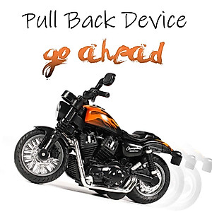 Gilumza Pull Back Motorcycle Toys, Tiny Gift with Music Lighting, Retro Motorcycles Toy for Boys Kids Age 3 4 5 6 7 8 Year Old (Red)