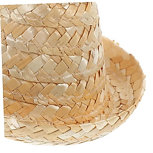 CIMAXIC 2pcs Straw Hat Mini Mexican Hat Tiny Pet Hat Stuffed Animals Hat Bottle Caps Tiny Woven Hats Tiny Hat Ornament DIY Accessories Small Hat Decoration Tiny Hats for Dolls Khaki