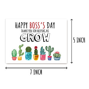 EruditeGifts Cute Thank You Card - Happy Boss's Day Card - Funny Greeting Card - Card For Plant Lover - Gift For Men Boss