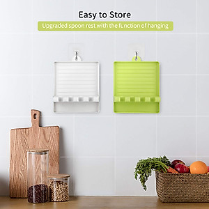 Haryeer Rest For Stove Top With Drip Pad(Two Pack) Kitchen Utensil Holder For Spoons, Food Safe Haryeer Rest Utensil Holder For Counter Top, Spoons, Ladles, Tongs