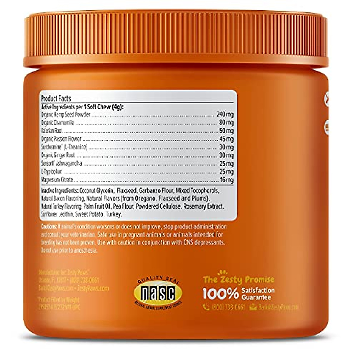 Zesty Paws Calming Chews for Dogs - Composure & Relaxation for Everyday Stress & Separation - with Ashwagandha, Organic Chamomile, L-Theanine & L-Tryptophan – Turkey - 90 Count