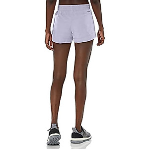 adidas womens Pacer 3-stripes Woven Heather Shorts, Silver Violet/Silver Violet, X-Small US