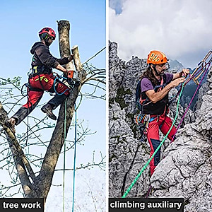 CRAYZA Double Braided Polyester Rope (1/2 in x 50 ft) Strong Arborist Rigging Rope 48 Strands for Tree Work Swing Pulling Sailing, Orange