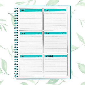 Cheneyboo Weekly Planner Undated, To do list planner notebook, 52 Weeks Planner, Small SIZE Planner 5.2"x7.5", Green