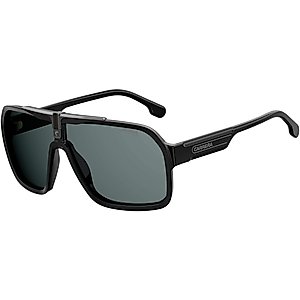 Carrera CA1014/S 0003/2K 64M Matte Black/Grey Plastic Square Sunglasses For Men+ BUNDLE with Designer iWear Eyewear Kit