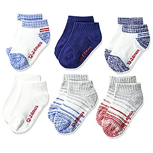 Hanes baby boys Lifestyle Comfort Low Cut Socks, 6-pair Pack Socks, Assorted, 12-24 Months US