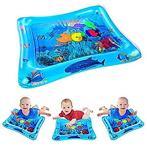 VATOS Tummy Time Baby Water Play Mat Toys for 3 6 9 Months Newborn Infant&Toddlers, Inflatable Sensory Toys Gifts for Boy Girl| BPA Free Infant Early Development Activity Centers