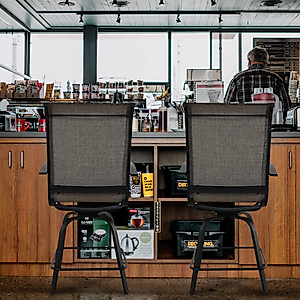 Grand patio Outdoor Counter Height Patio Stools Set of 2, Swivel Bar Chairs for Balcony, Poolside, Backyard, Garden (Coffee, 2PC)