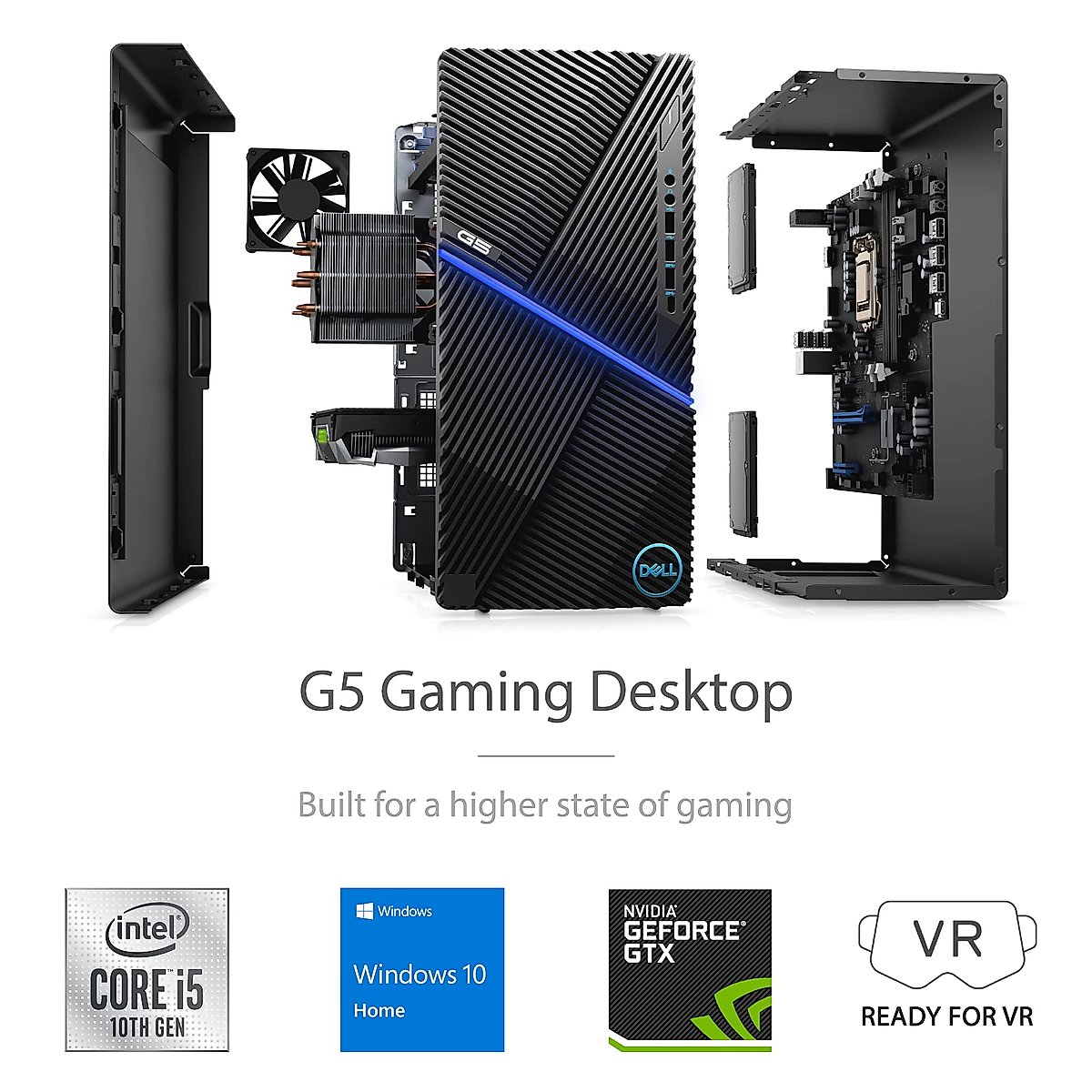 DELL 2021 G5 Gaming Desktop, Intel Core i5-10400F, GTX 1650 Super, 16GB DDR4 RAM, 2TB HDD, WiFi, HDMI, Wired Keyboard&Mouse, Win 10 Home