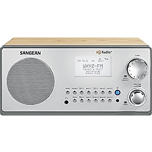 Sangean HDR-18 HD Radio/FM-Stereo/AM Wooden Cabinet Table Top Radio silver