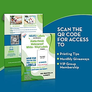 Custom Printable Matte Vinyl Stickers (8.5" x 11") - Waterproof, Tear Resistant Full Sheet Label for Inkjet & Laser Printers & All Cutting Machines - Customizable Blank White Stickers - Pack of 10