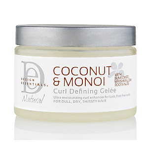 Design Essentials Natural Coconut & Monoi Curl Defining Gelee, with Sunflower, Marshmallow Root & Aloe, 12 Ounce