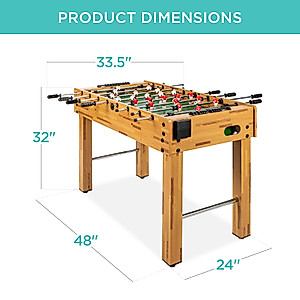 Best Choice Products 48in Competition Sized Foosball Table, Arcade Table Soccer for Home, Game Room, Arcade w/ 2 Balls, 2 Cup Holders - Light Bown