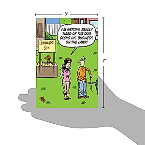 NobleWorks - 1 Cartoon Happy Birthday Card Funny - Hilarious Comic Greeting, Notecard with Envelope - Dog Business C6374BDG