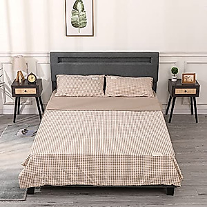 vipace Set of 2 Nightstands, End Side Bedside Table with Storage Drawer and Solid Wood Legs, Mid-Century Modern Night Stands for Bedroom Living Room Furniture (Dark Brown&Black Legs)