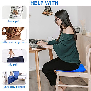 SUPTEMPO Gel Seat Cushion, Office Chair Cushion, Double Thick Breathable Honeycomb Design with 2 Non-Slip Cover, Cooling seat Cushion for Home Office Computer Desk Wheelchair to Relief Sciatica Pain