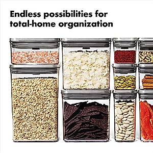 OXO Steel POP Small Square Container -  0.4 Qt for Dried Herbs and More