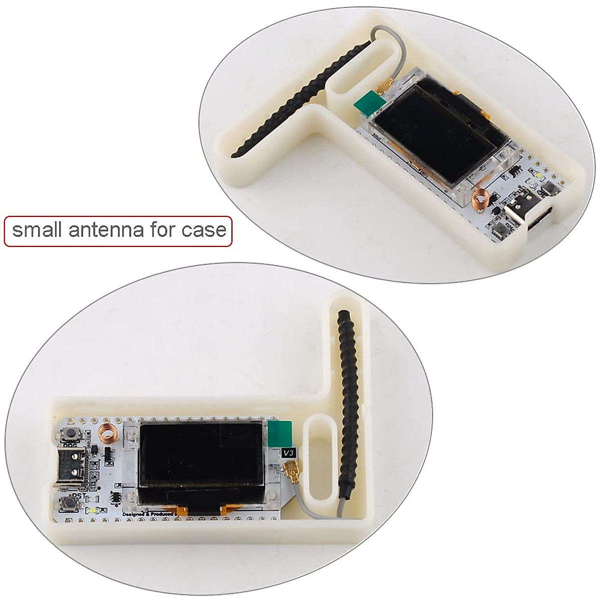 DIYmalls 915 MHz ESP32 OLED LoRa V3 Board SX1262 + Protective LoRa Case Cover + 915 LoRa Antenna for Arduino Meshtastic LoraWan IOT (Pack of 2)