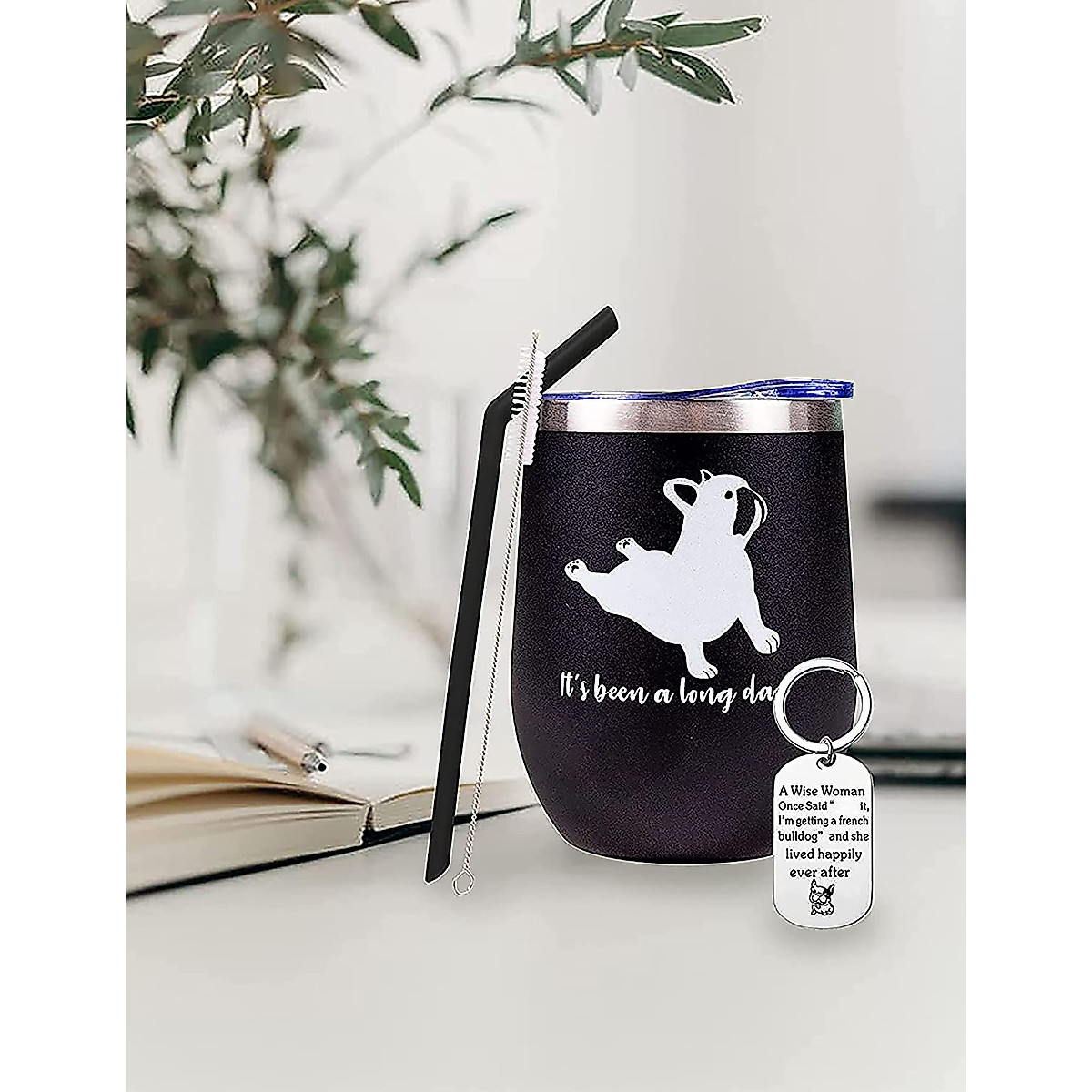 EBE EmmasbyEmma French Bulldog Gifts for Women, Frenchie Lovers Gifts for Women, French Bulldog Yoga, Frenchie Gifts for Women, French Bulldog Lover Gifts, French Bulldog Tumbler