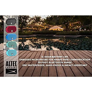 Altec Lansing Mini H2O - Waterproof Bluetooth Speaker, IP67 Certified & Floats in Water, Compact & Portable Speaker for Hiking, Camping, Pool, and Beach