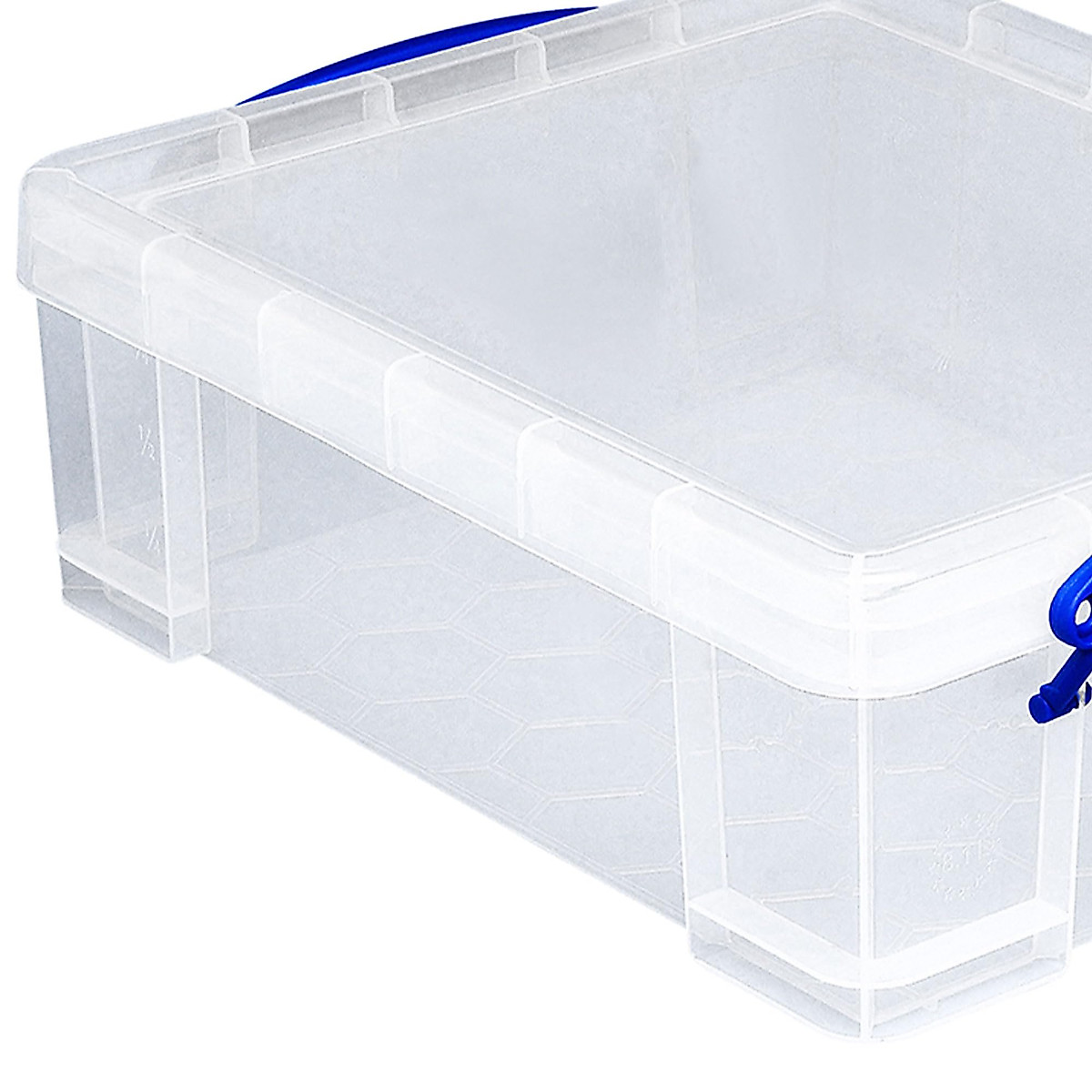Really Useful Box 4 Pack Storage Bins, Clear Plastic Stackable Organizing Totes, 8.1 Liter