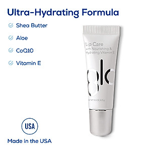 GLO Lip Care: Lip Balm w/Nourishing & Hydrating Vitamin E, Shea Butter, Aloe & CoQ10 — Travel Size 0.3 Ounce Tube, Mint Flavor — Apply Prior to Teeth Whitening Treatment