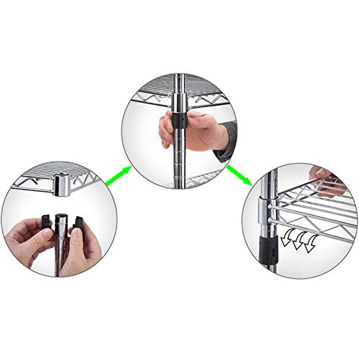 Regal Altair 14" Deep x 30" Wide x 92" High 4 Tier Chrome Wire Shelving Kit with 5" Wheels | NSF Commercial Storage Rack Unit