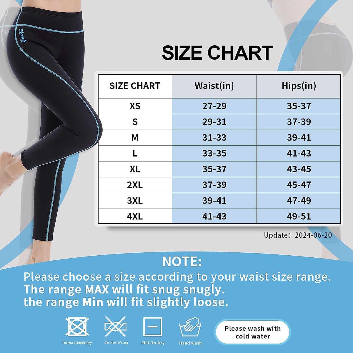 GoldFin Womens Wetsuit Pants, 2mm Neoprene Pants Keep Warm for Diving Swimming Surfing Kayaking Boating (Blue, M)