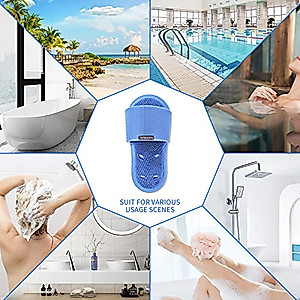 TATBOOMU Shower Foot Scrubber,Soft Silicone Bristles with Non-Slip Suction Cups - Cleans,Smooths,Exfoliates & Massages Your Feet Without Bending,Improve Circulation & Soothes Tired Feet (1PCS Blue)