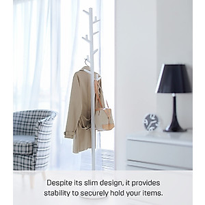 Yamazaki Home Coat Rack Tree/Standing Coat and Hat Hanger Steel One Size White