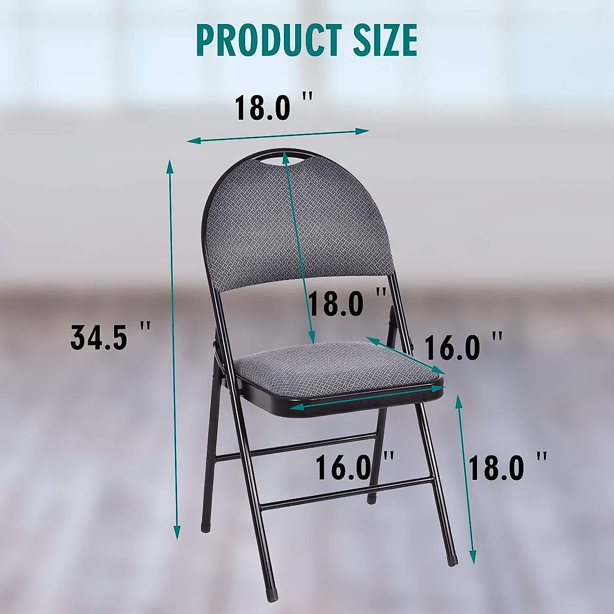 ReunionG 6 PCS Folding Chair, 6-Pack Portable Chairs with Upholstered Padded Seat and Back, Metal Frame Home Office Chairs (6 PCS)