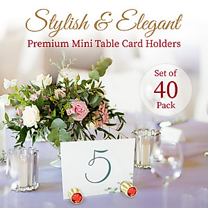 Ideikis 40Pcs.Multipurpose /Place Card Holders/ Table Name Card Holder/ Small Size Table Card Holder/ Menu Clips/ Gold Table Card Holder/ Mini place card holders/ Wedding/Anniversary/ Birthday /Party