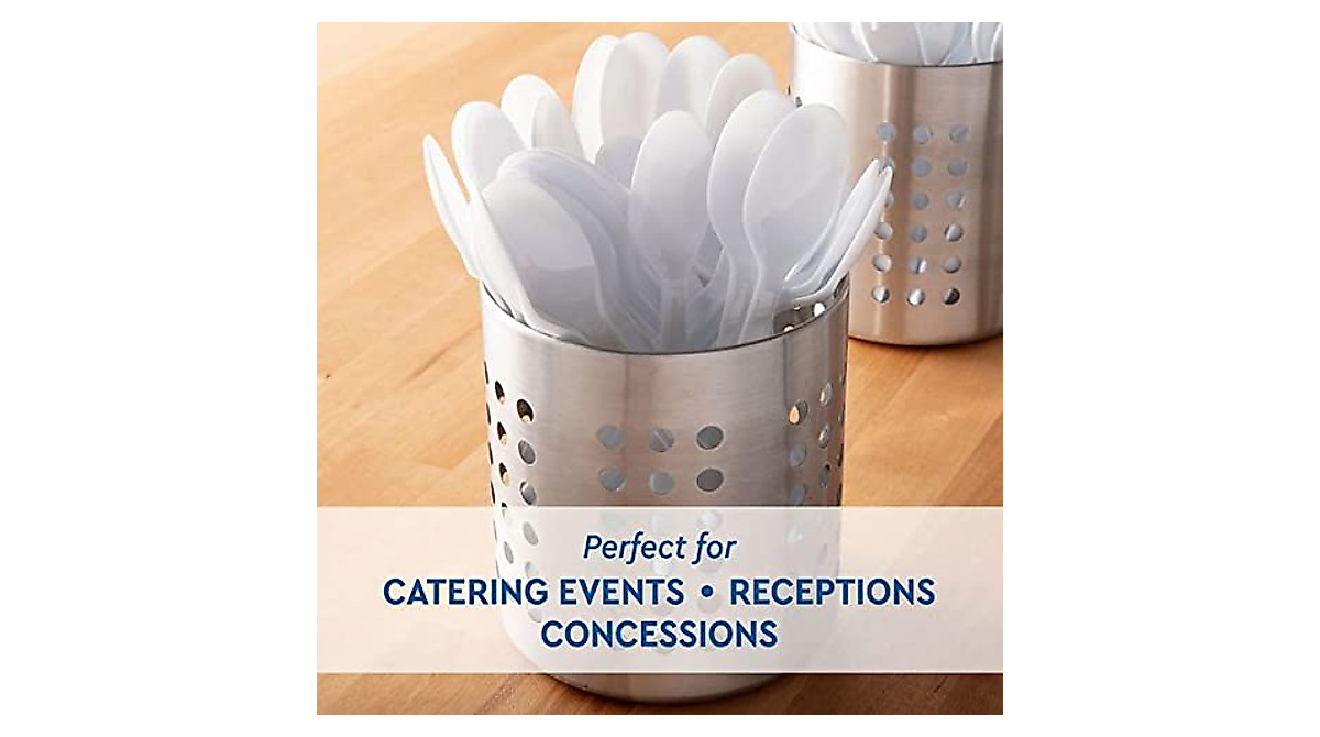 Heavyweight White Plastic Utensils - Durable Disposable Flatware Set