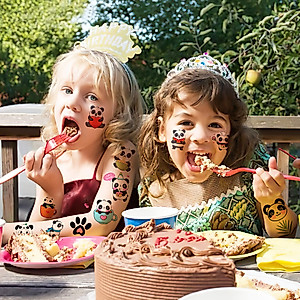 Panda Temporary Tattoos for Kids Themed Panda Birthday Party Supplies, Decorations, and Gifts for Kids Super Cute 96PCS Tattoos Stickers for Girls and Boys, Classroom Prizes, Christmas Fun