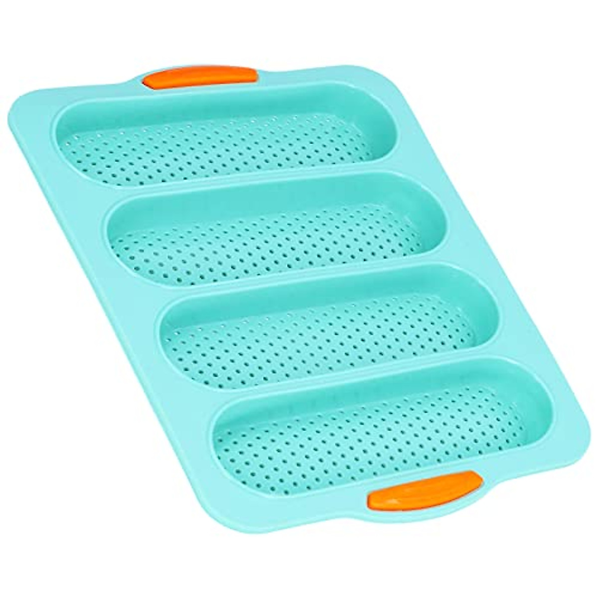 Bread Baking Pan, Insulated Handle Smooth Surface Easy Demolding Silicone Baguette Mould Wearproof Good Flexibility For Kitchen(green)