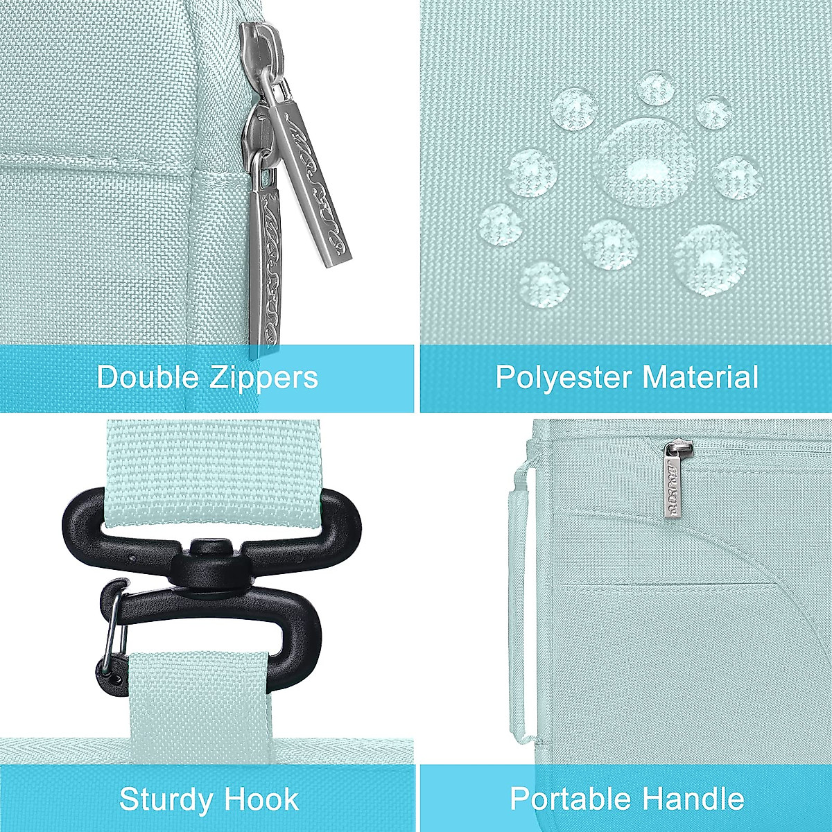 MOSISO Laptop Shoulder Bag Compatible with MacBook Air/Pro,13-13.3 inch Notebook,Compatible with MacBook Pro 14 2023-2021 A2779 M2 A2442 M1, Polyester Briefcase Sleeve with Side Handle, Mint Green