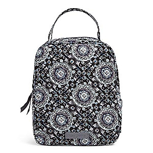 Vera Bradley Women's Cotton Lunch Bunch Lunch Bag, Charcoal Medallion, One Size